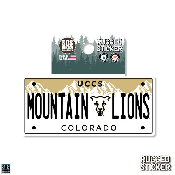 Rugged Sticker UCCS License Plate 3" | UCCS Bookstore