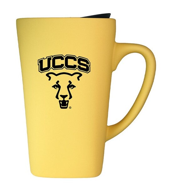 UCCS Mascot Mug Soft Touch W/Lid Sunglow