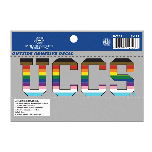 UCCS Pride Colors Decal Outside